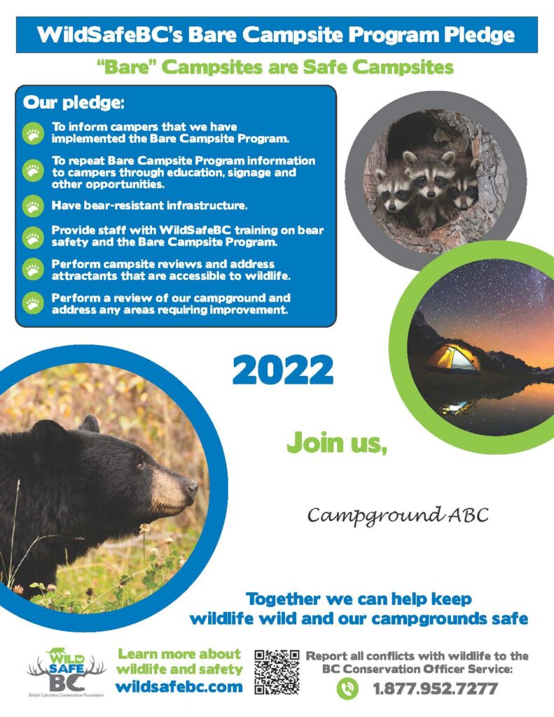 WSBC Bare Campsite Program Pledge 2022_sample – WildSafeBC